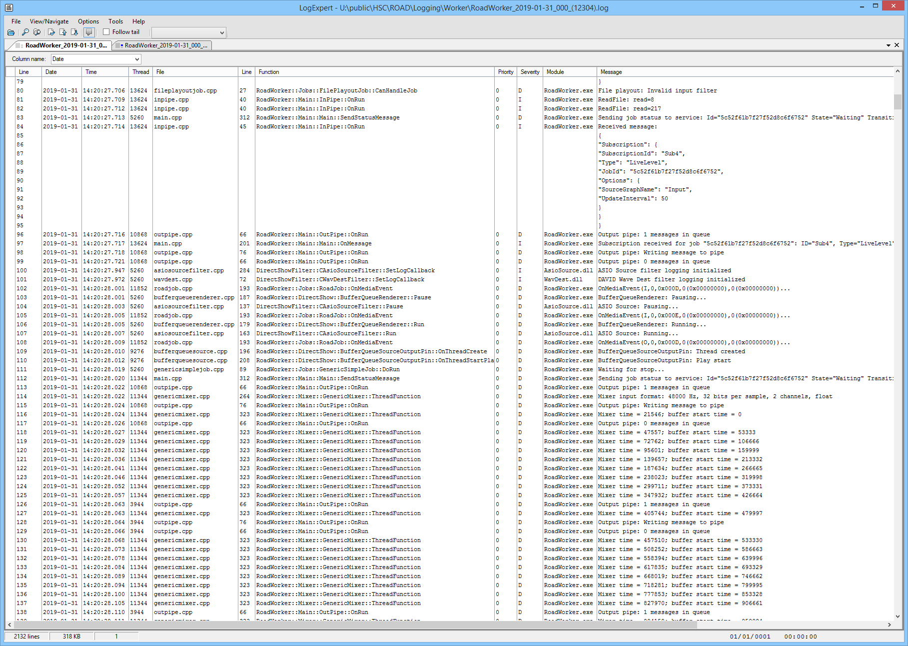 Reading Log Files with LogExpert