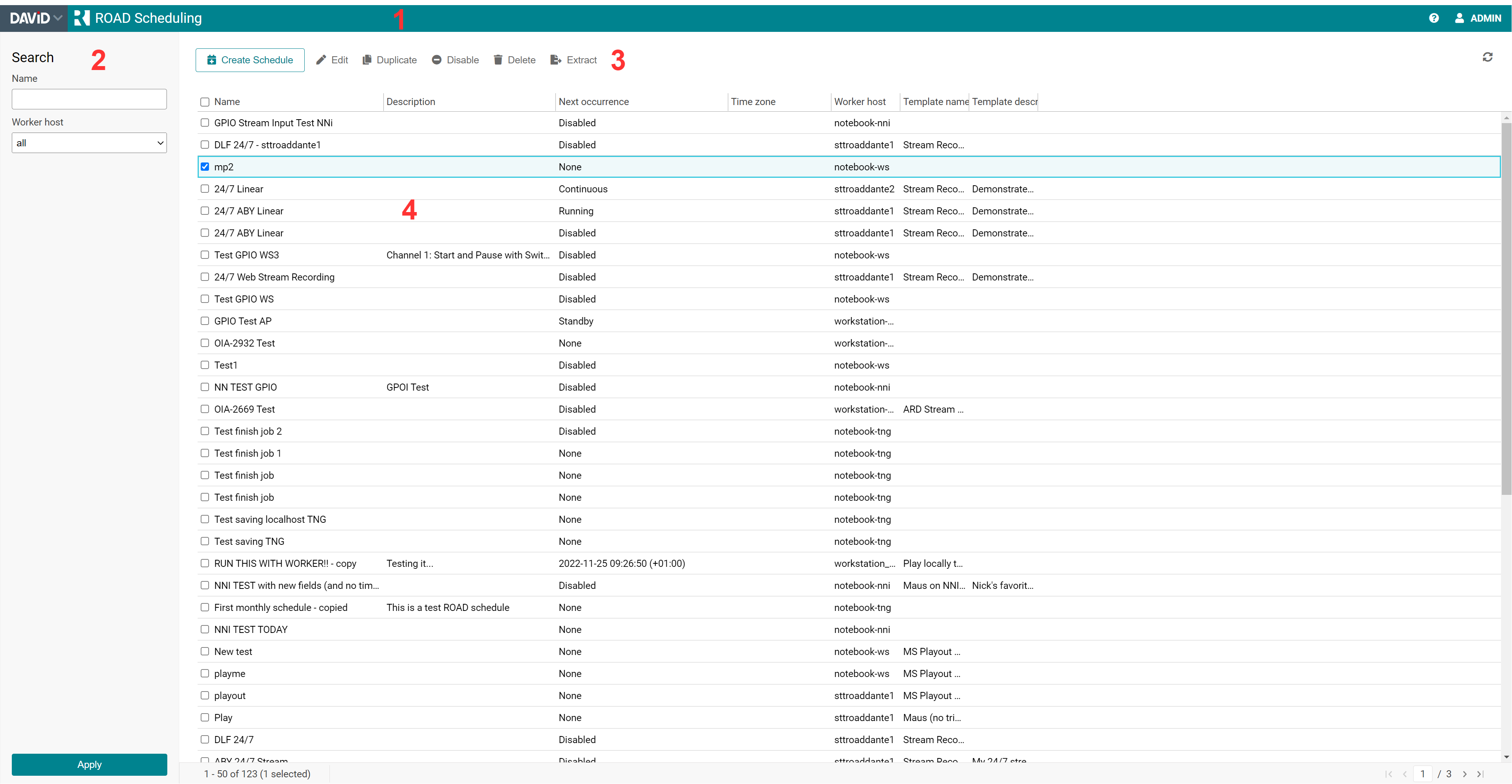 Manage ROAD Schedules