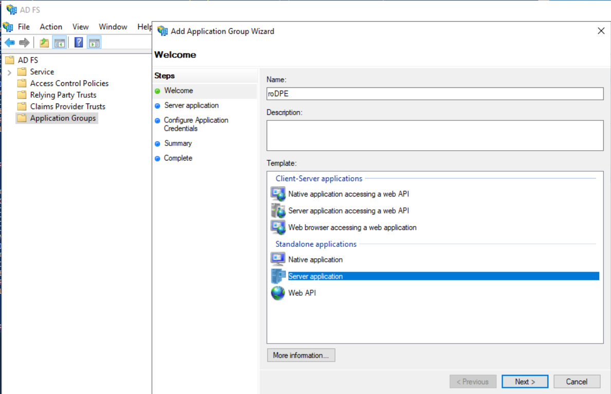 Create an AD FS Application Group for confidential clients like SAF ...