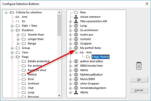 Configure Selection Buttons